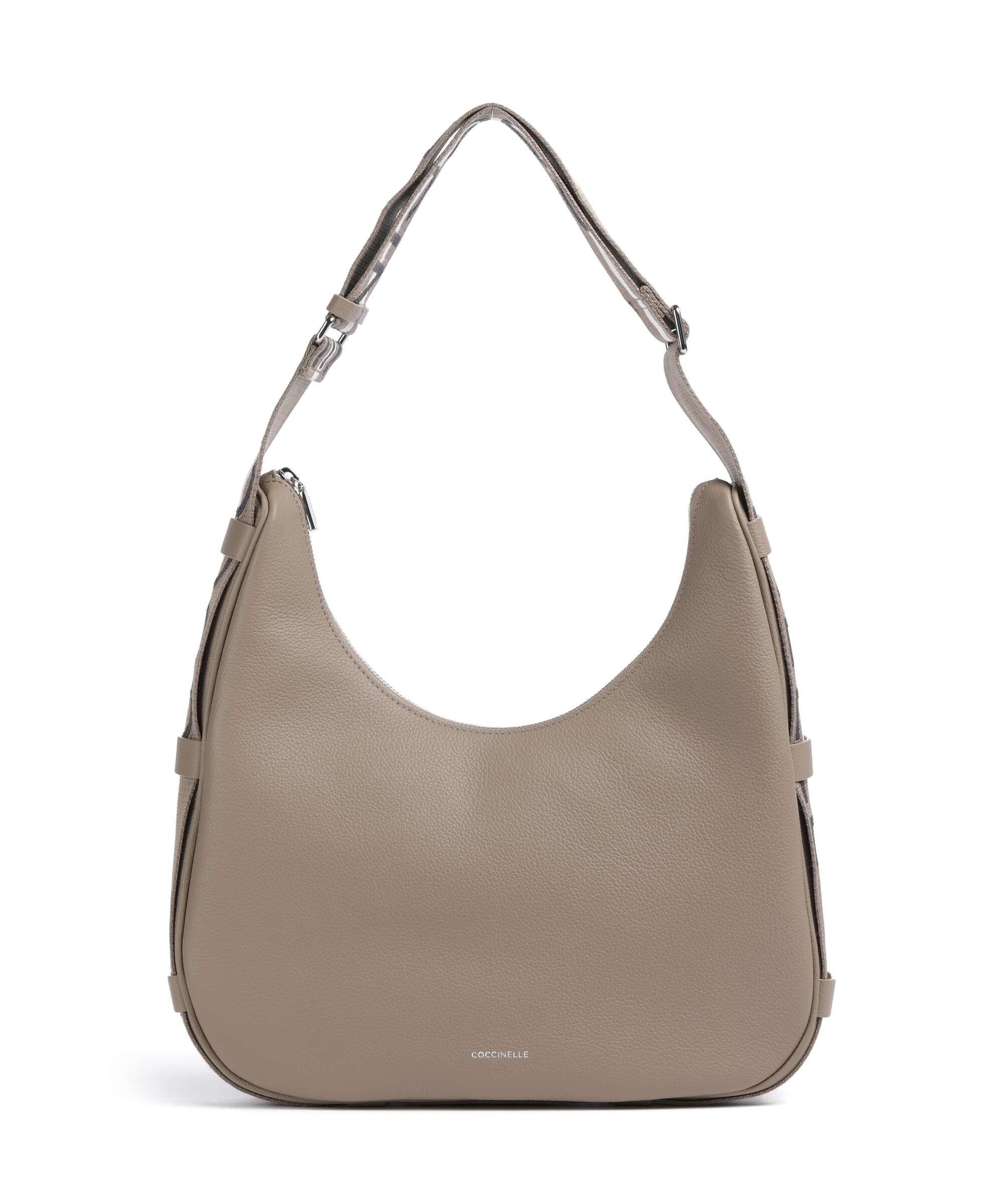 Coccinelle Raquel Hobo bag grained cow leather warm taupe/rosette ...