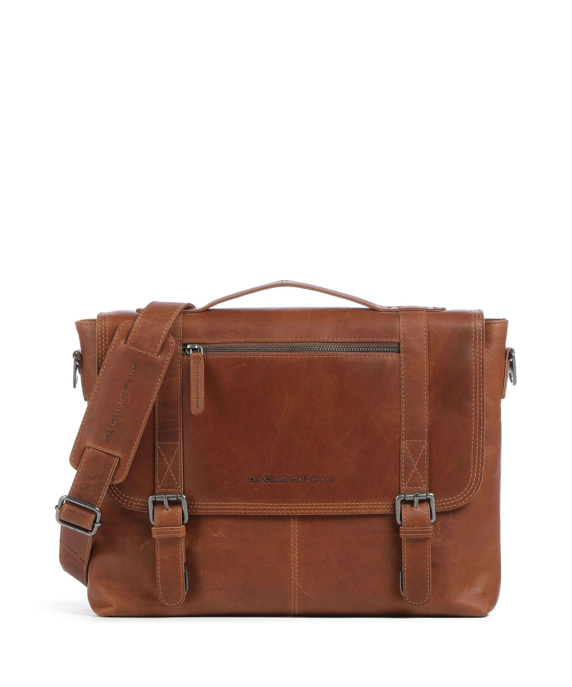 The Chesterfield Brand Veneto Briefcase 14″ pull-up cow leather cognac ...